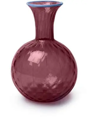 La DoubleJ Carafe Contrast Trim Glass Vase - Purple
