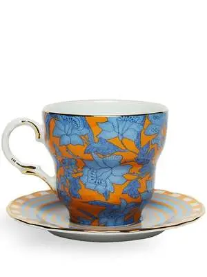 La DoubleJ Big Mama Cup And Saucer - Orange