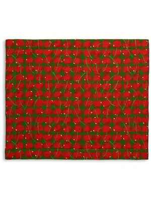 La DoubleJ Cherries Verde-print Tablemats - Red