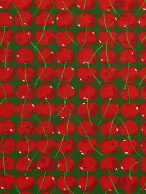 La DoubleJ Cherries Verde-print Tablemats - Red