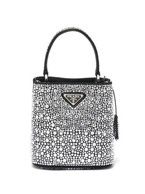 Prada Small Panier Crystal-embellished Tote Bag