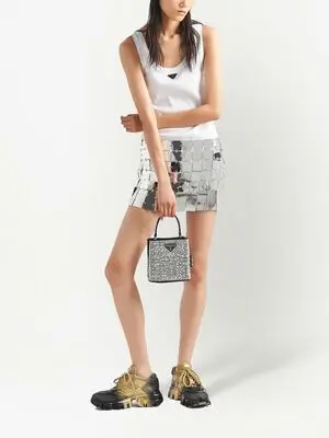 Prada Small Panier Crystal-embellished Tote Bag