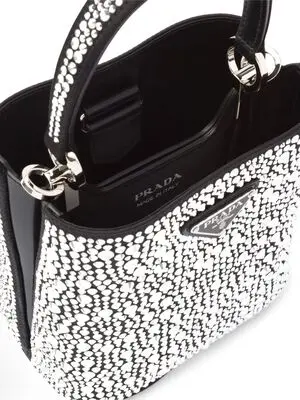 Prada Small Panier Crystal-embellished Tote Bag