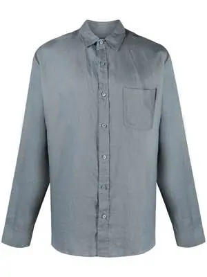 Vince Long-sleeve Linen Shirt - Blue