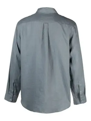 Vince Long-sleeve Linen Shirt - Blue