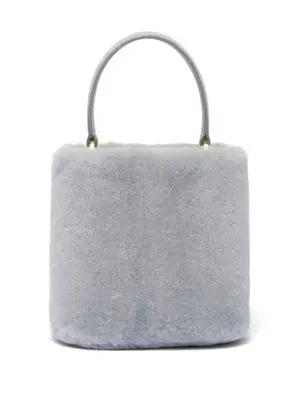 Prada Mini Shearling Panier Tote - Grey