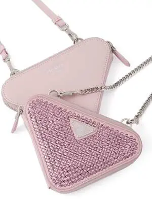 Prada Crystal-embellished Triangle Crossbody Bag