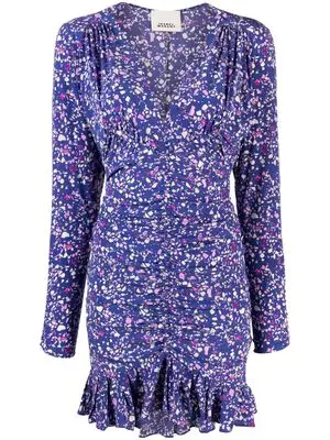 Isabel Marant Étoile Lara Floral-print Mini Dress - Blue