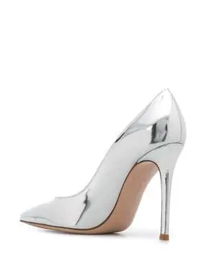 GIANVITO ROSSI 105mm Metallic-effect Pumps - Silver