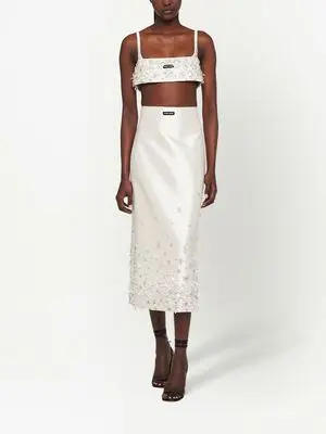 Miu Miu Bead-embellished Cropped Top