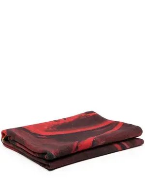 Givenchy Graphic-print Silk-wool Blanket - Red