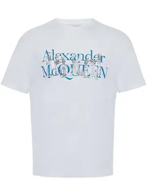 Alexander McQueen Logo-print Crew-neck T-shirt - 0900 -white/mix