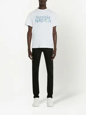 Alexander McQueen Logo-print Crew-neck T-shirt - 0900 -white/mix
