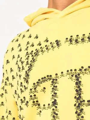 Philipp Plein Skull And Bones Cotton Hoodie - Yellow