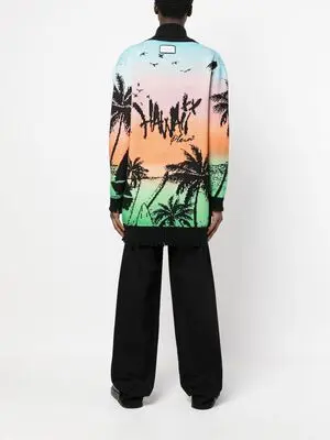 Philipp Plein Hawaii-print Button-up Cardigan