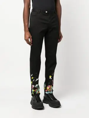 Philipp Plein Paint-splatter Effect Chinos - Black
