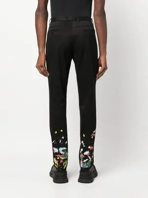 Philipp Plein Paint-splatter Effect Chinos - Black