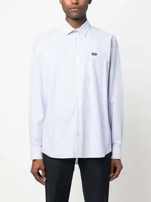 Philipp Plein Graphic-print Striped Shirt - Blue