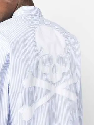 Philipp Plein Graphic-print Striped Shirt - Blue