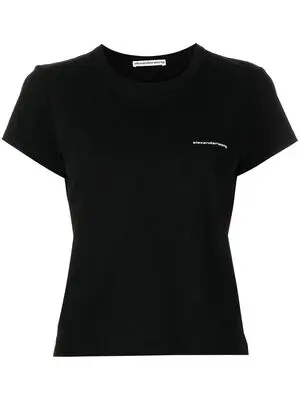 Alexander Wang Shrunken Logo T-shirt - Black