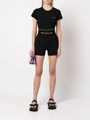 Alexander Wang Shrunken Logo T-shirt - Black