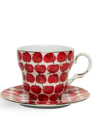 La DoubleJ Big Mama Cup And Saucer - Red