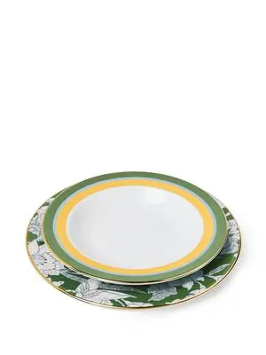 La DoubleJ Roman Holiday Avorio-print Soup And Dinner - Green