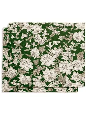 La DoubleJ Lilium Avorio-print Table Mats - Green
