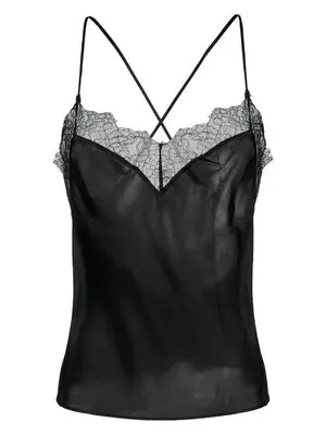 MAISON CLOSE Rendez-vous Lace-trim Camisole - Black