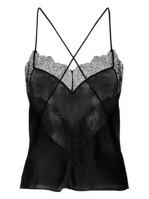 MAISON CLOSE Rendez-vous Lace-trim Camisole - Black