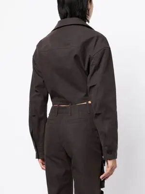 Off-White Twisted Cropped Shirt - Grey