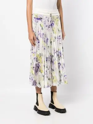 Off-White Drawstring Pleated Skirt