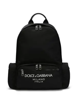Dolce & Gabbana Logo-stamp Zipped Backpack - Black