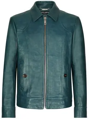 Dolce & Gabbana Leather Zip-up Jacket