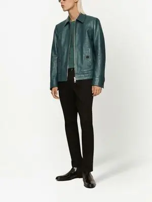 Dolce & Gabbana Leather Zip-up Jacket
