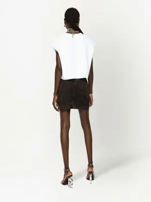 Dolce & Gabbana High-waisted Denim Mini Skirt - Black