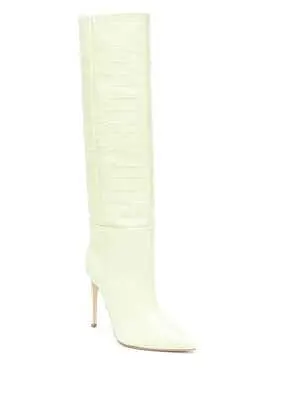 Paris Texas 100mm Crocodile-effect Leather Boots