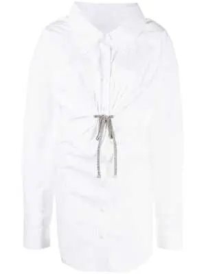 Alexander Wang Twist-front Shirt Mini Dress - White