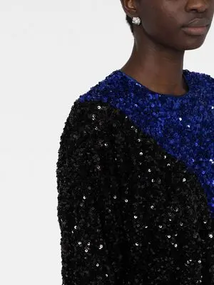 ROTATE BY BIRGER CHRISTENSEN Two-tone Sequin Minidress - Blue