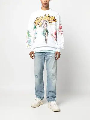 Philipp Plein Hawaii-print Sweatshirt - White
