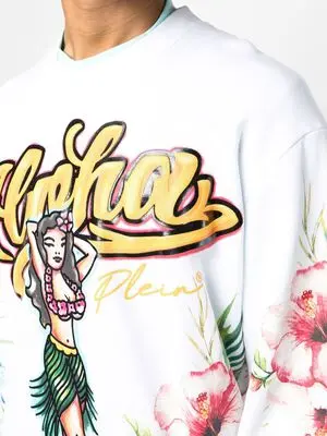 Philipp Plein Hawaii-print Sweatshirt - White