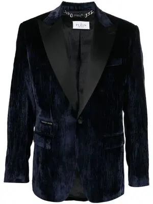 Philipp Plein Single-breasted Velvet Blazer