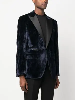 Philipp Plein Single-breasted Velvet Blazer