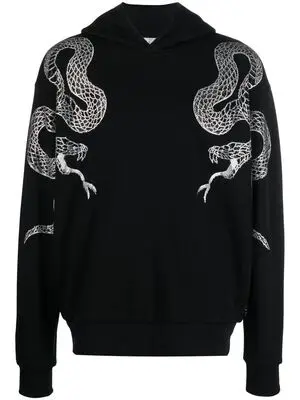 Philipp Plein Embellished Snake-print Hoodie