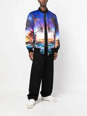 Philipp Plein Hawaii Printed Bomber Jacket