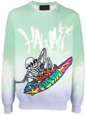 Philipp Plein Hawaii Graphic-print Jumper - Green