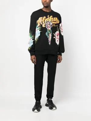 Philipp Plein Hawaii-print Sweatshirt - Black