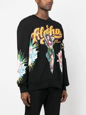 Philipp Plein Hawaii-print Sweatshirt - Black