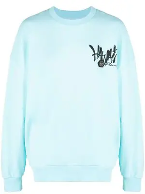 Philipp Plein Hawaii-print Detail Sweatshirt - Blue