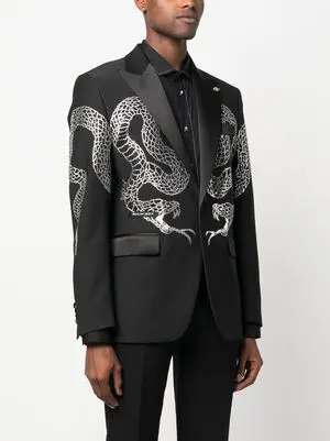 Philipp Plein Crystal-embellished Single-breasted Blazer
